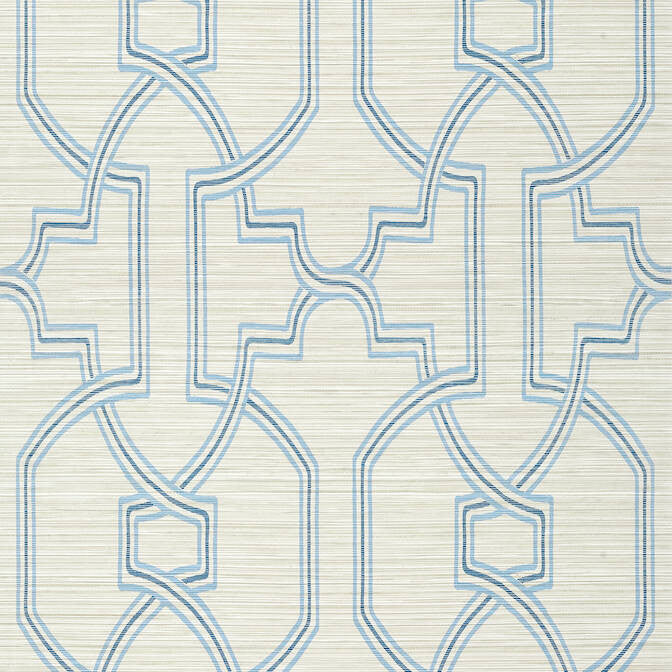 Promenade Cream and Blue T277 by Thibaut Designer Wallpaper – Swanky ...